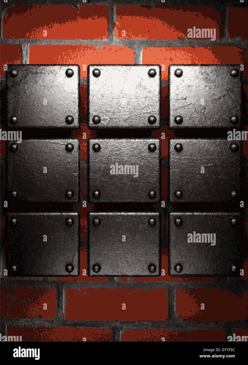 metal and brick background Stock Photo - Alamy