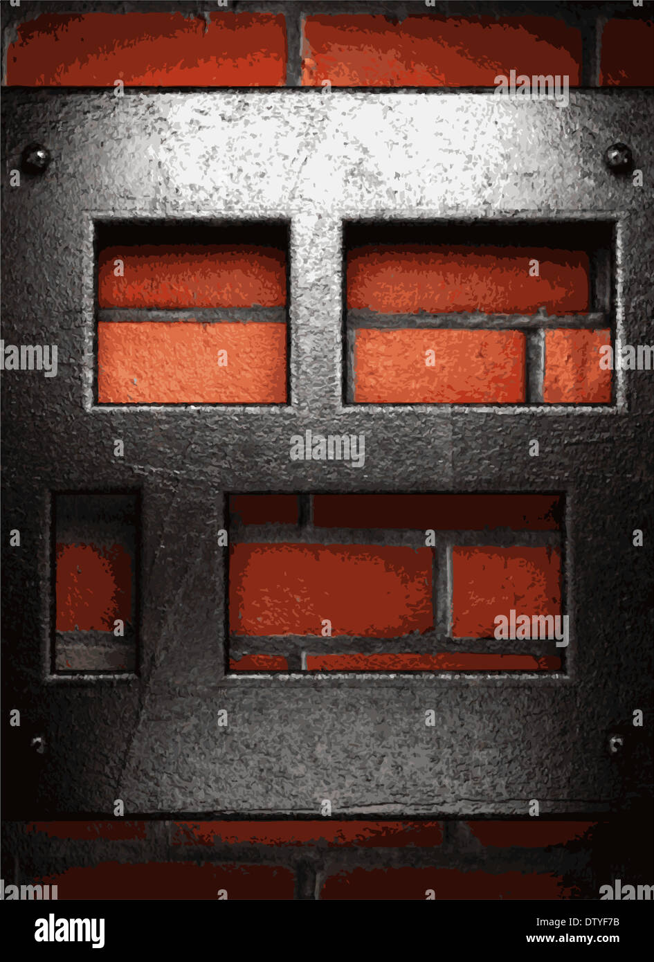 metal and brick background Stock Photo - Alamy