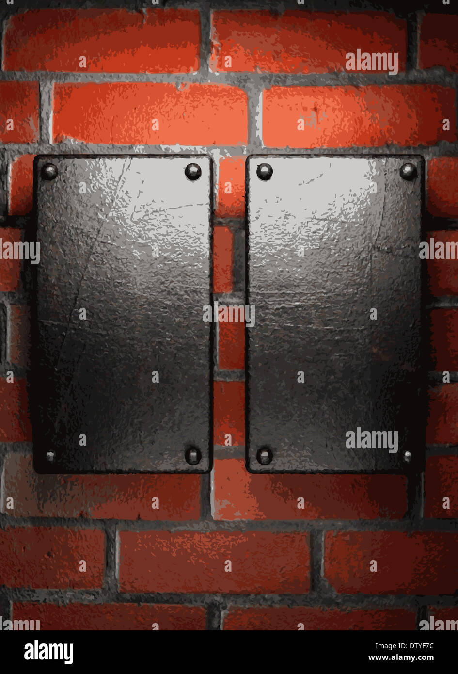 metal and brick background Stock Photo - Alamy