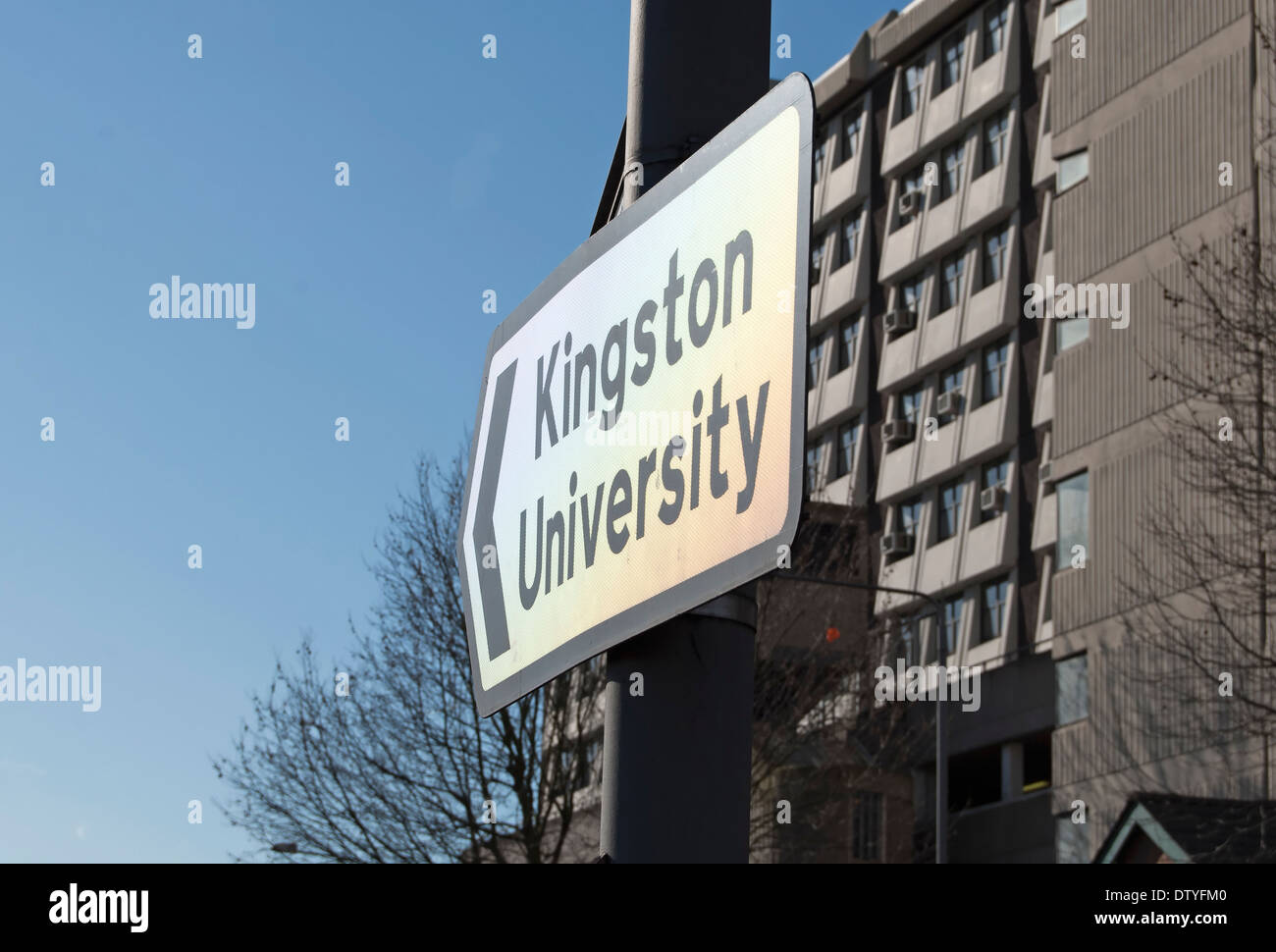 direction sign for kingston university, kingston upon thames, surrey ...