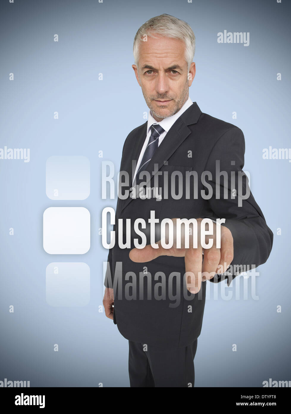 Businessman Selecting The Word Customer Stock Photo Alamy