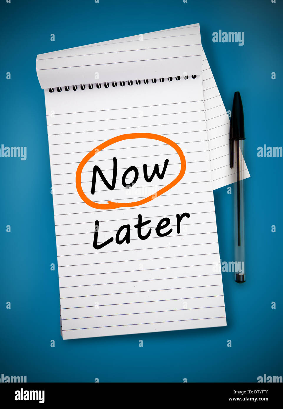 Word now circled in orange Stock Photo - Alamy