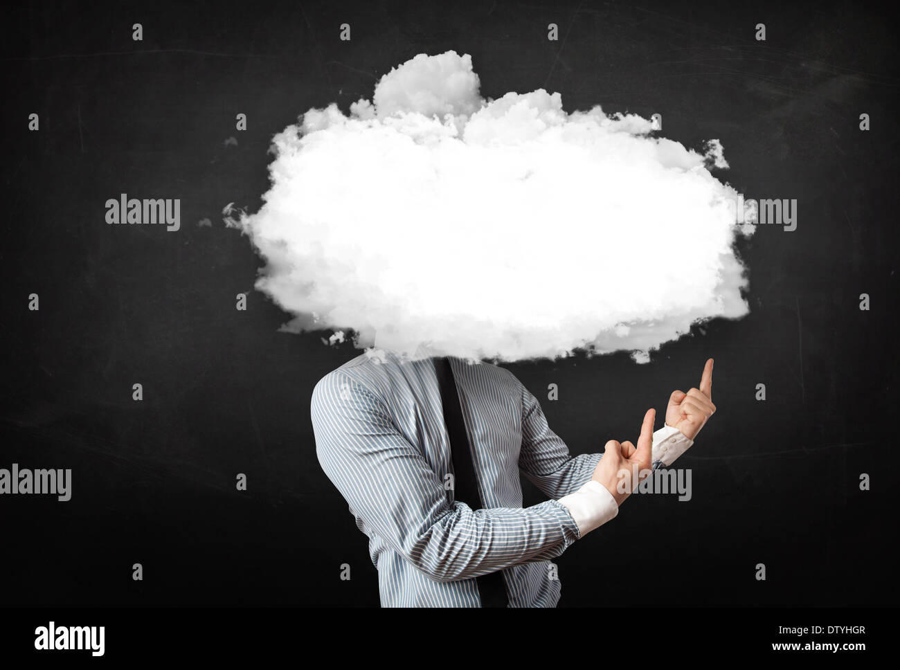 Business man with white cloud on his head concept Stock Photo - Alamy