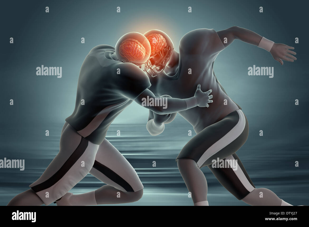 Football collision illustration hi-res stock photography and images - Alamy