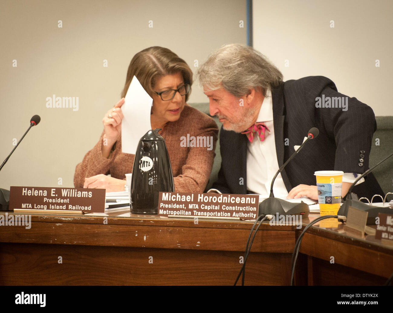 Manhattan, New York, USA. 24th Feb, 2014. MTA LIRR President HELENA ...