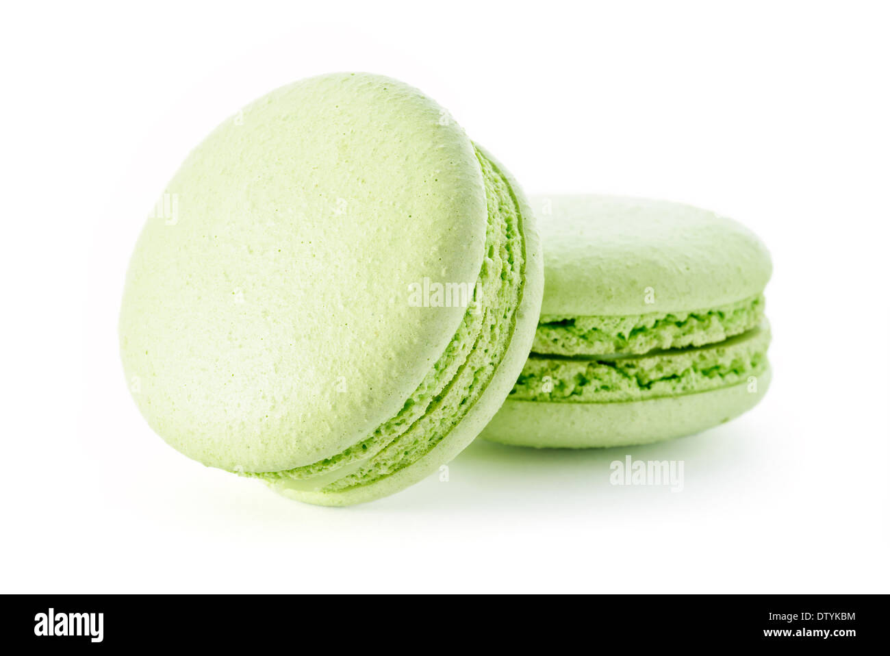 Food: group of fresh green macarons, isolated on white background Stock ...