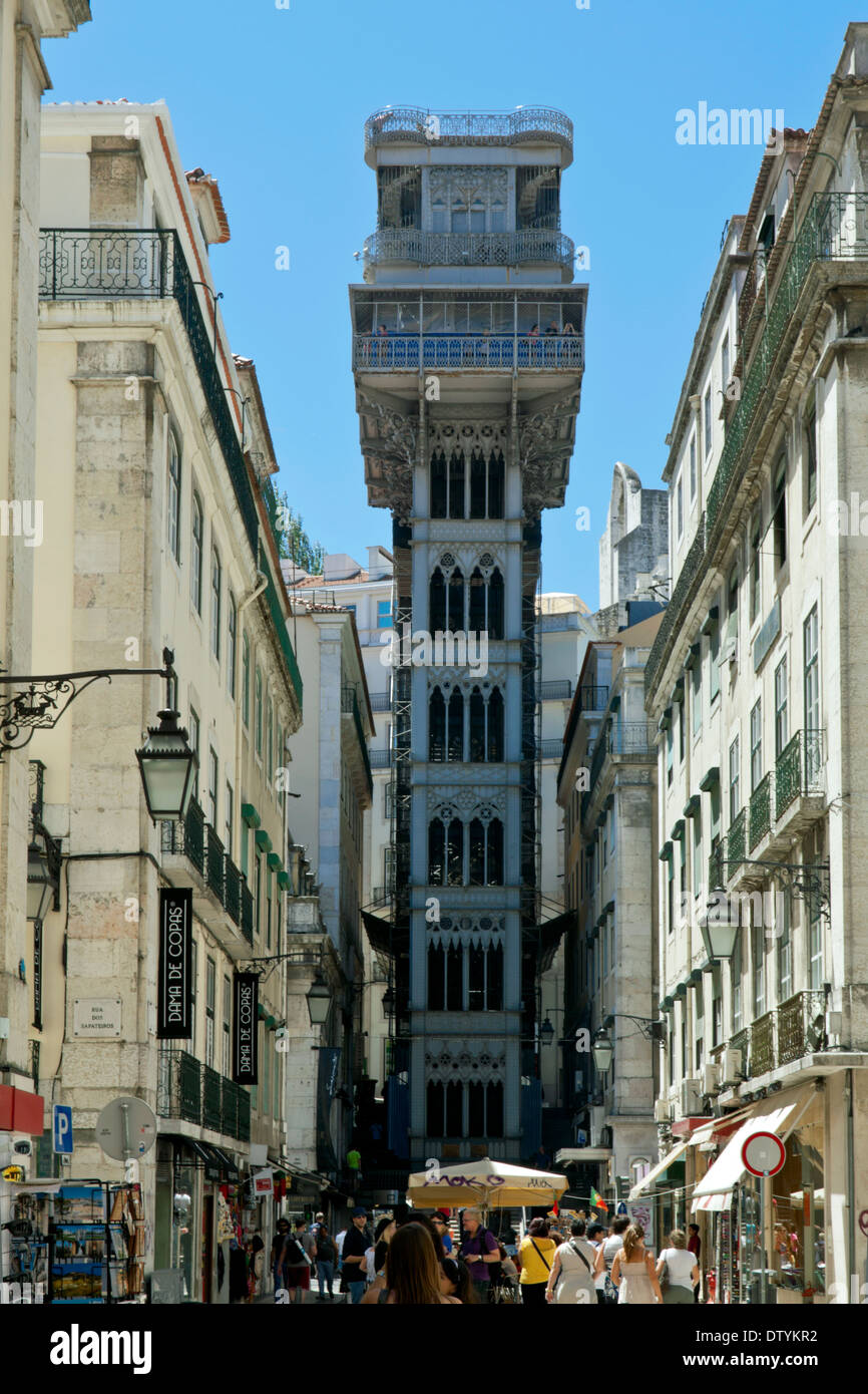 Santa Justa Elevator (1900 - 1902), vertical lift or elevator, at the ...
