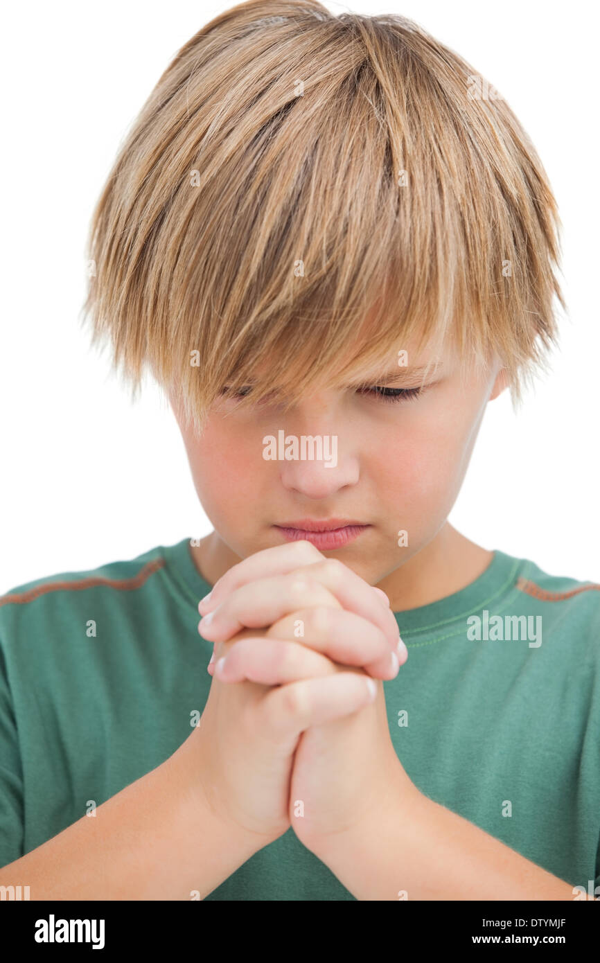 Little boy saying his prayers Stock Photo - Alamy