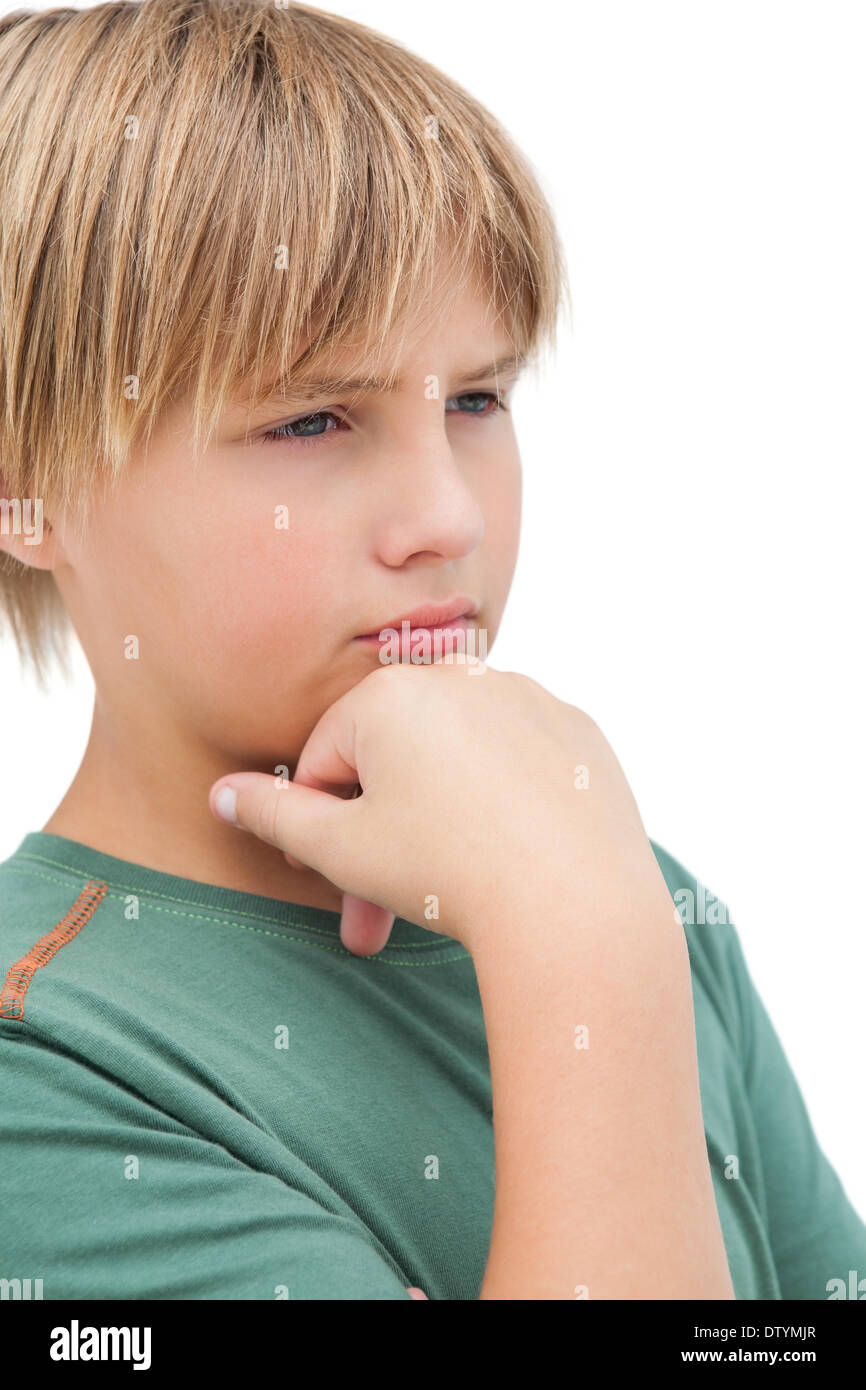 Thinking little boy Stock Photo - Alamy