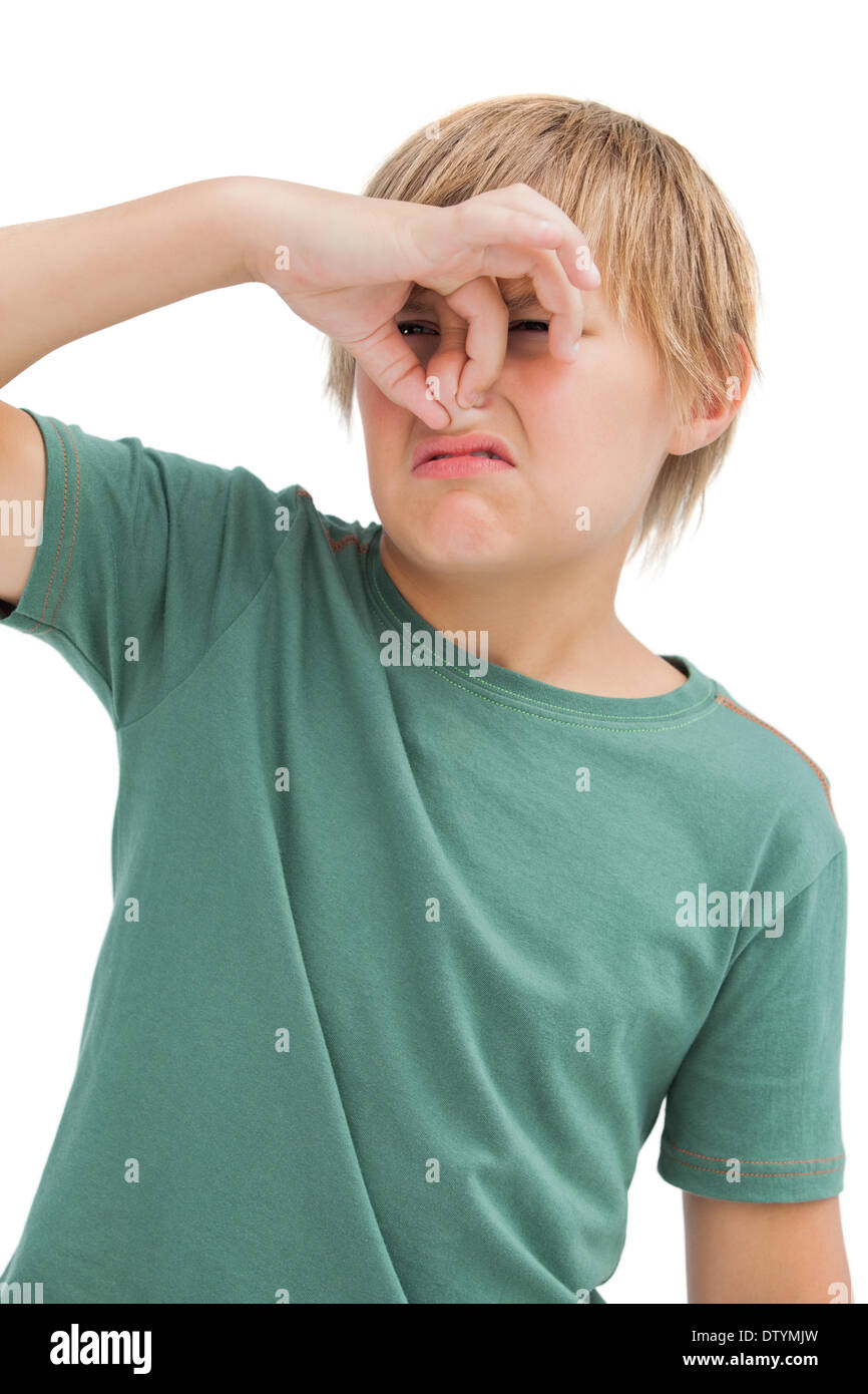 Child pinching nose hi-res stock photography and images - Alamy