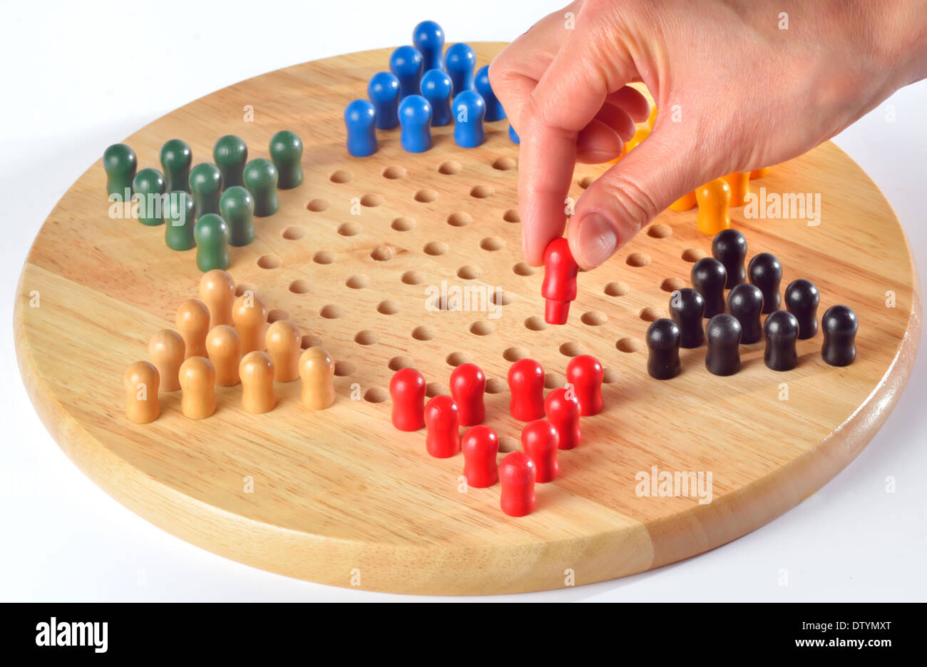 chinese checkers and wood board Stock Photo - Alamy