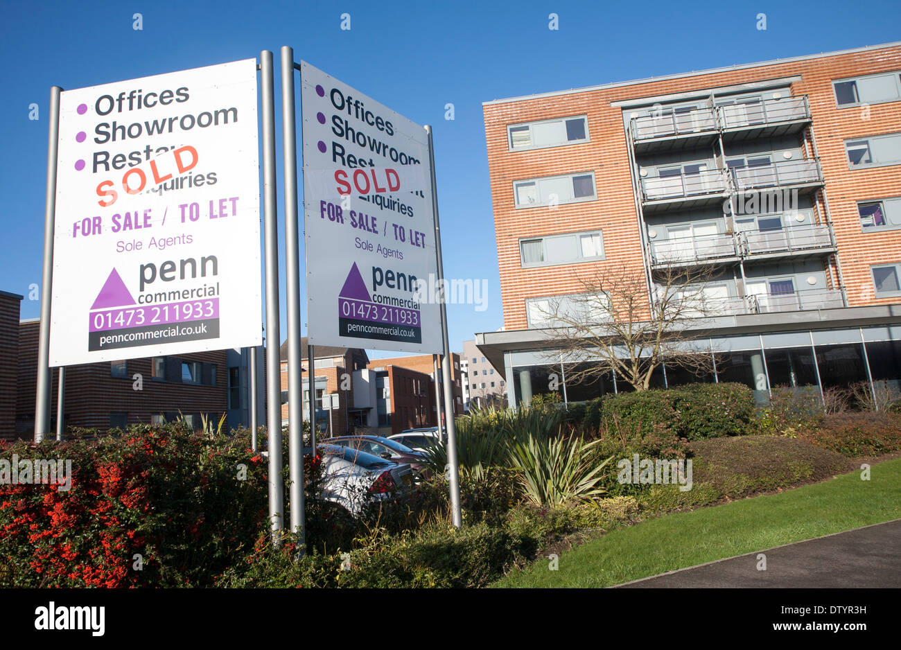 Sold sign for Penn estate agent commercial property at the Waterfront ...