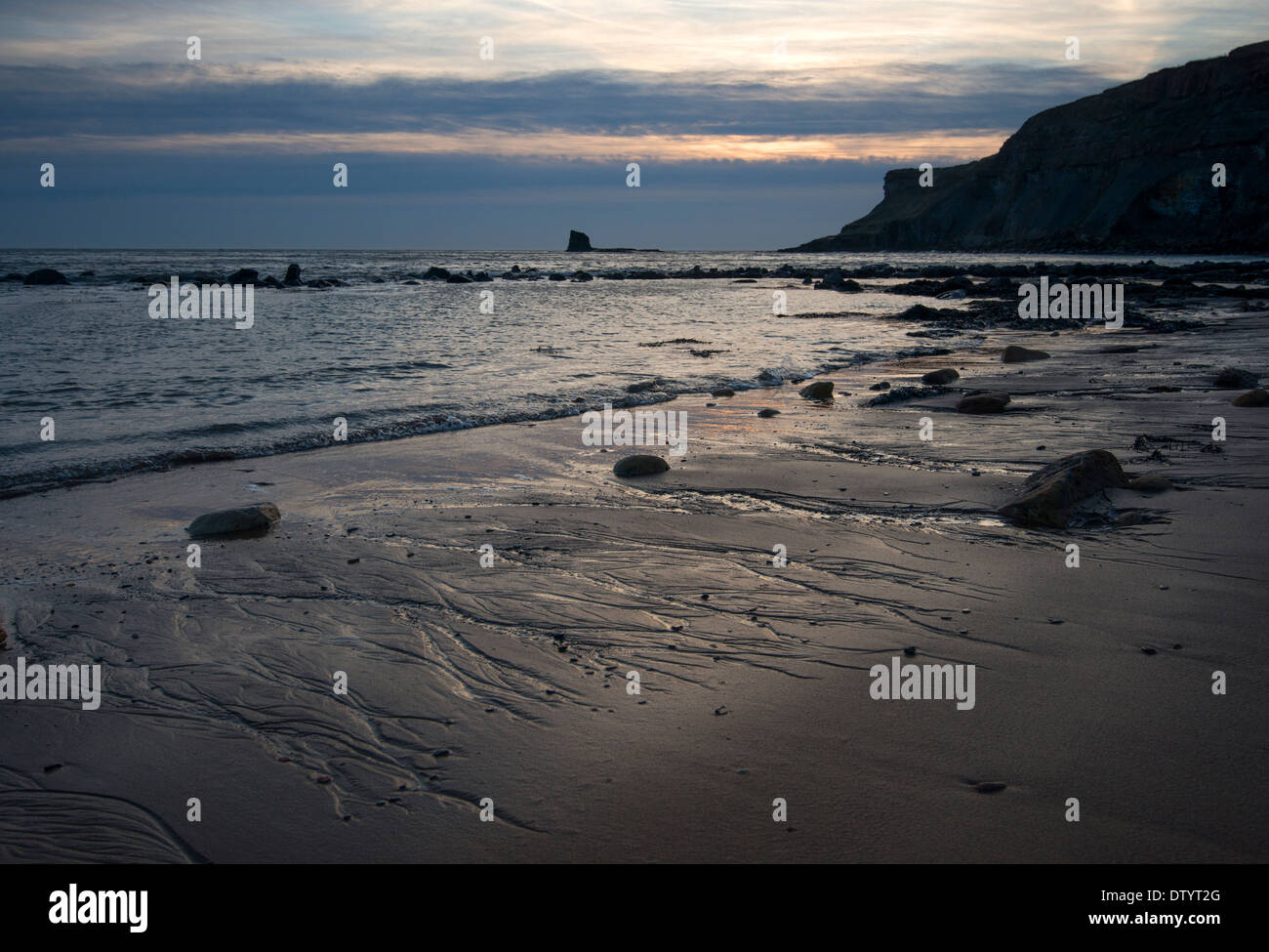 Sunrise at Saltwick Bay Whitby, North Yorkshire England UK Stock Photo ...