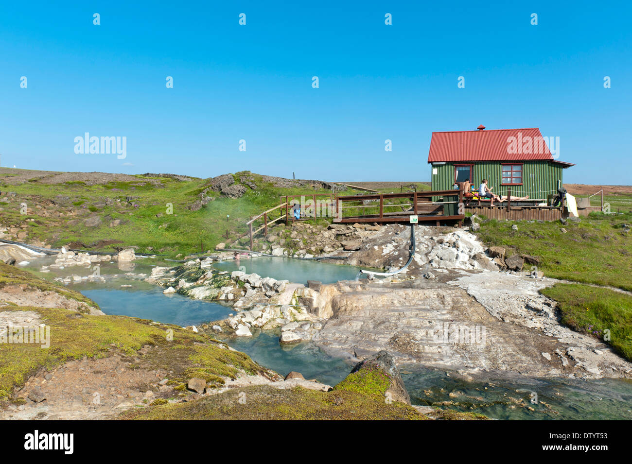 Hot spring, Laug, Hveravellir Geothermal Area, Kjölur, Highlands ...