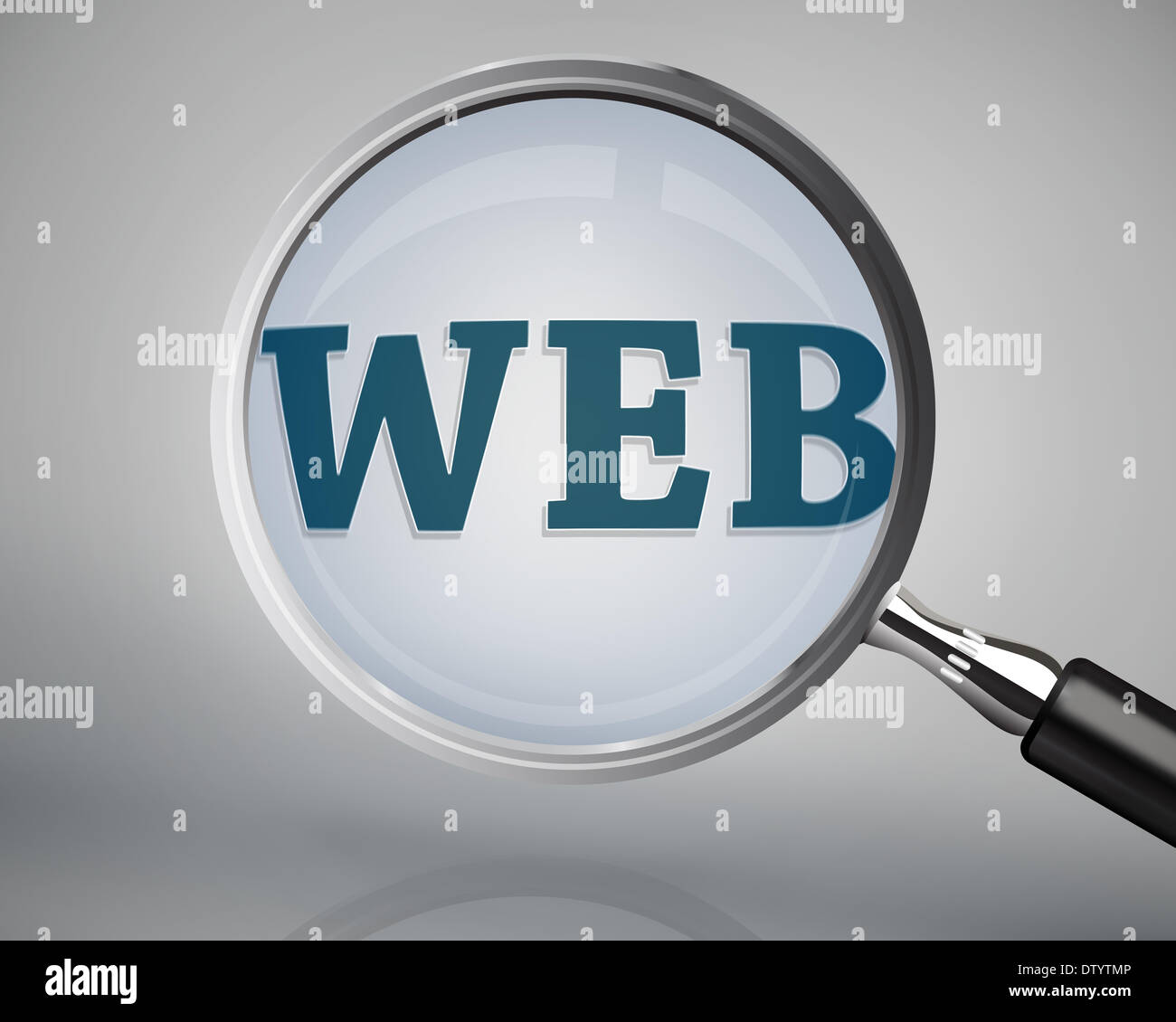 Magnifying glass showing web word Stock Photo - Alamy