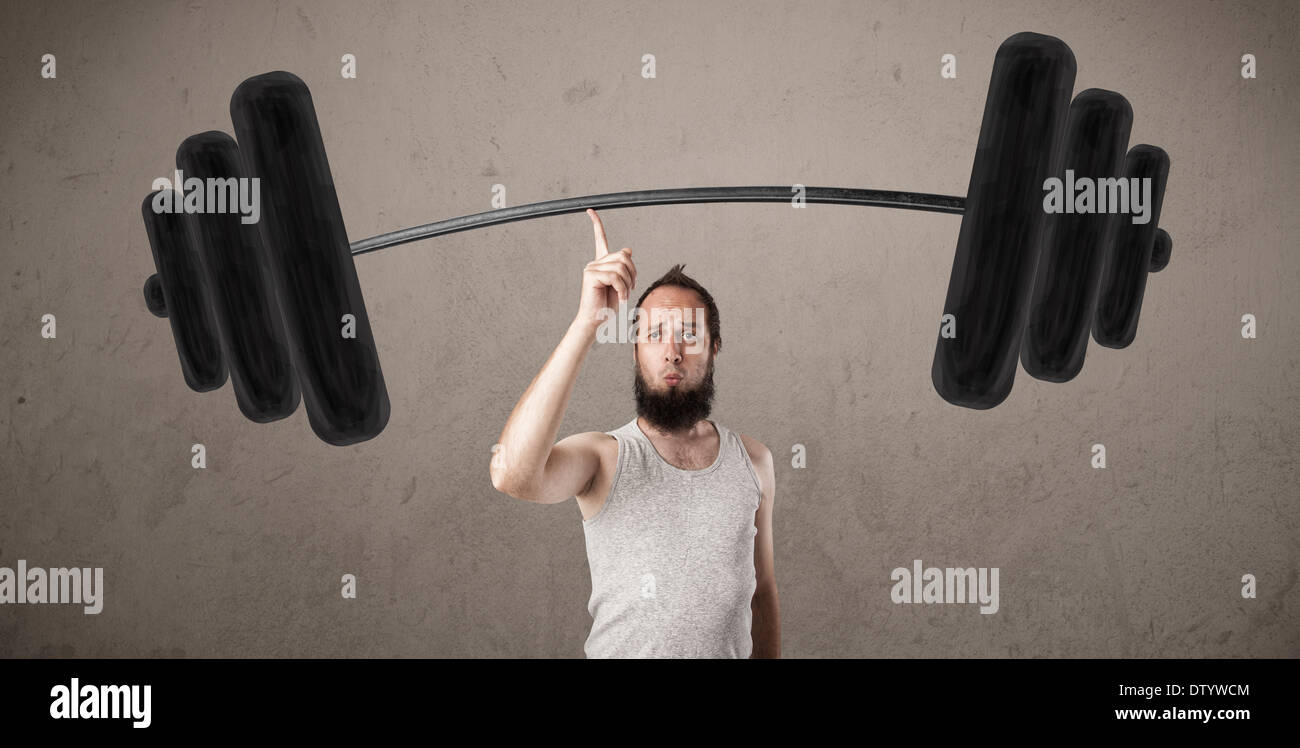 Skinny man lifting weights hi-res stock photography and images - Alamy