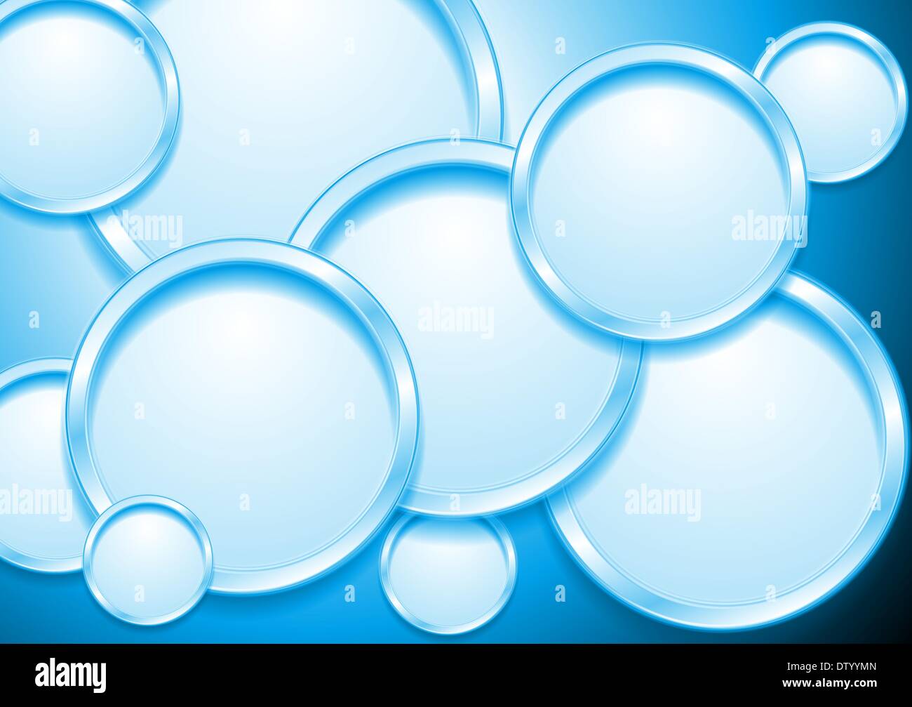 Abstract blue design with 3d round shapes Stock Photo - Alamy