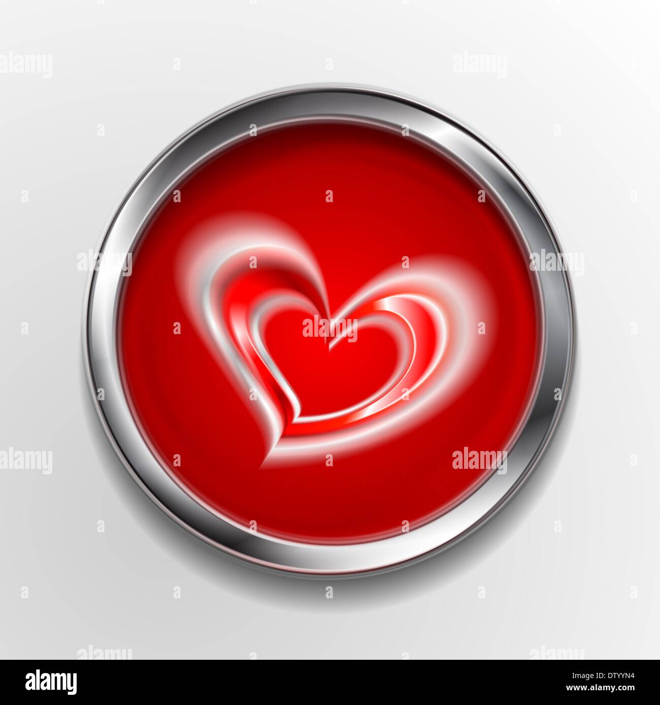 Abstract glossy button with love symbol Stock Photo - Alamy