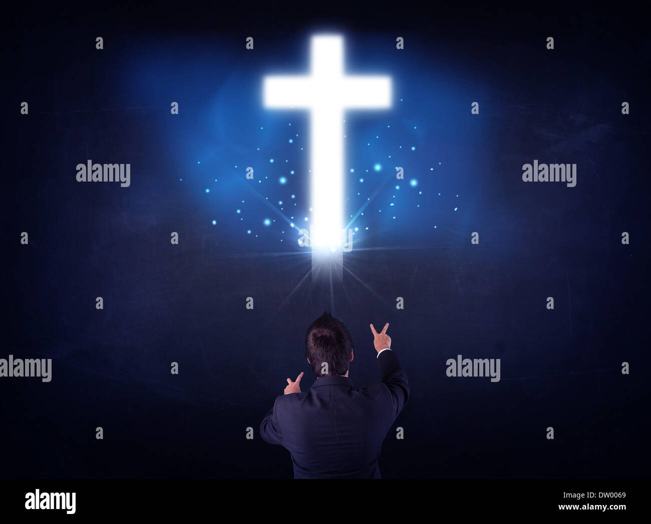 Glowing cross hi-res stock photography and images - Alamy