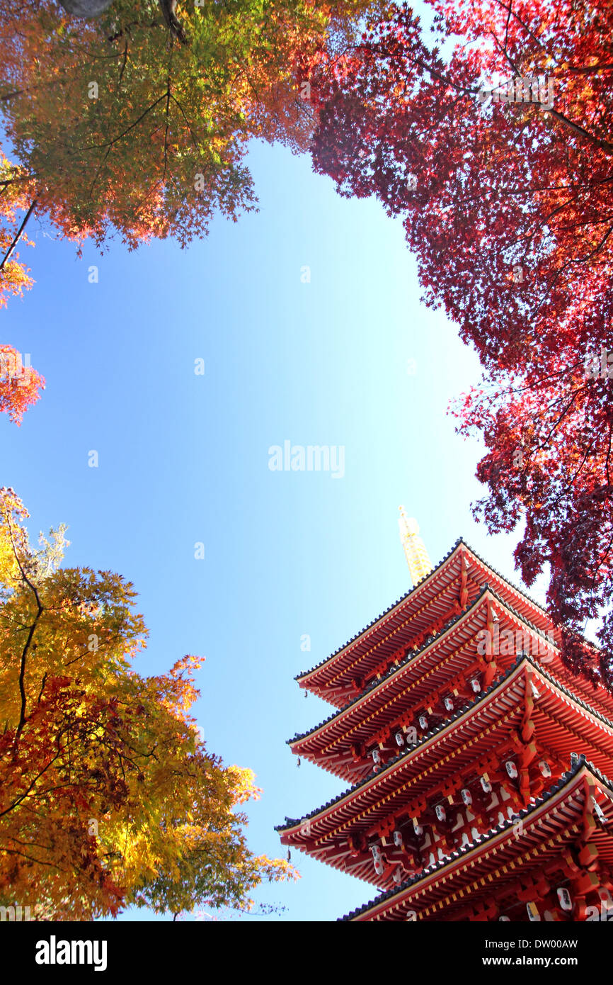 Red japanese style pagoda hi-res stock photography and images - Alamy
