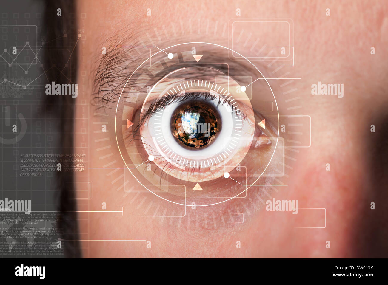 Cyber man with technolgy eye looking Stock Photo - Alamy