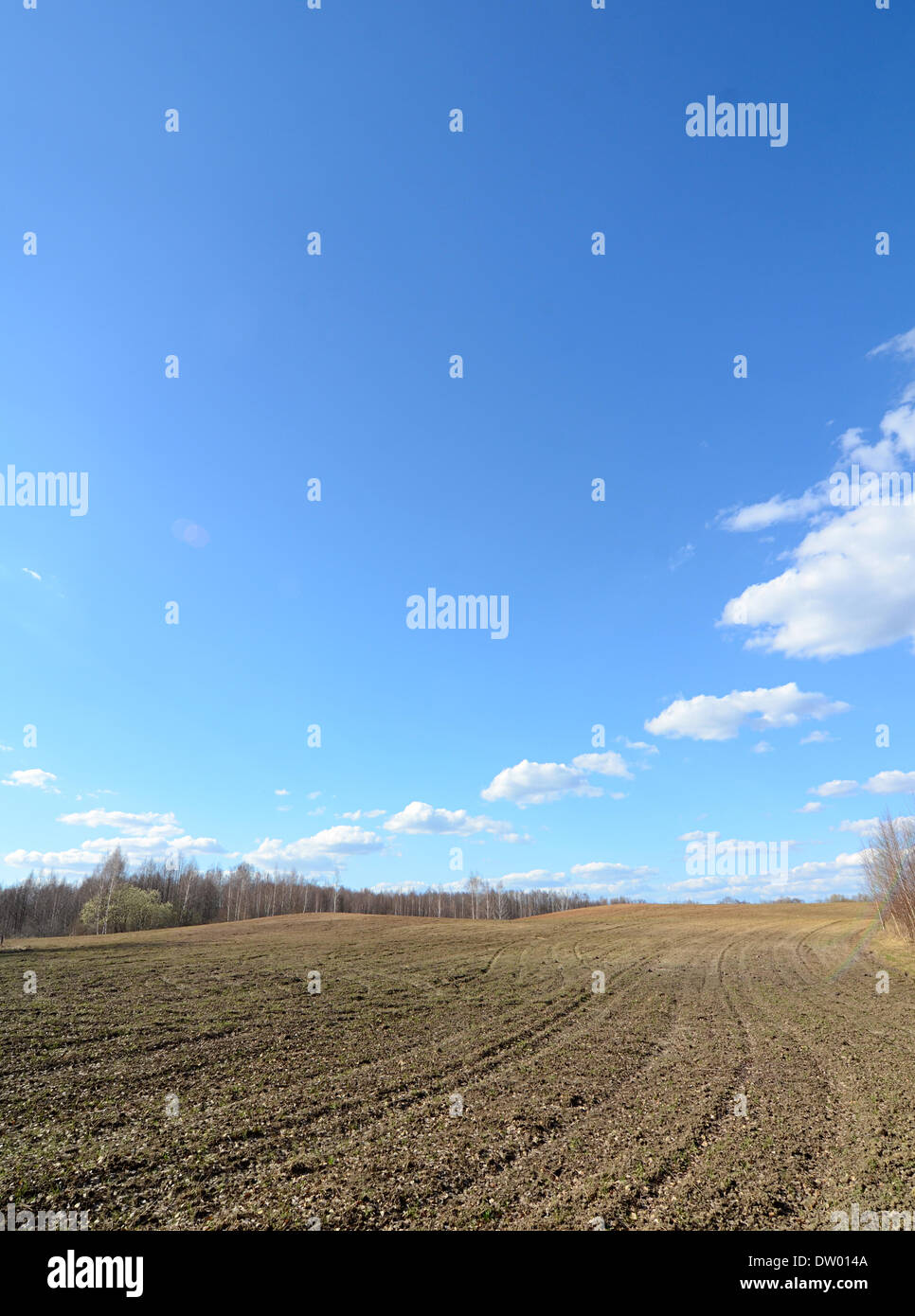 Spring landscape - the ploughed field Stock Photo - Alamy