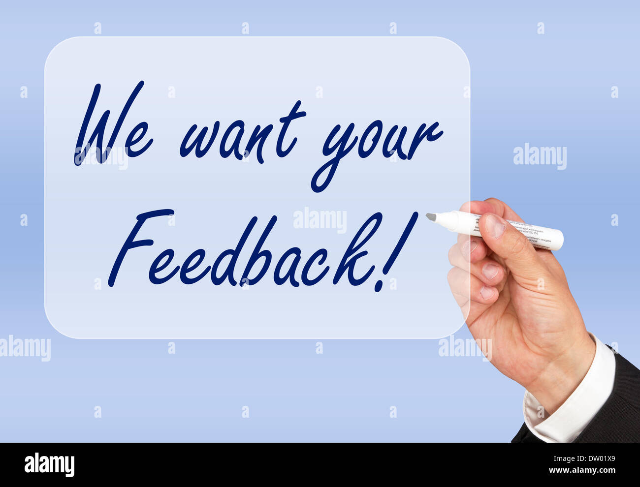 We want your Feedback ! Stock Photo - Alamy