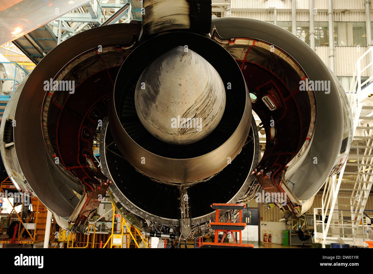 Engine casing and back of engine on a jet Stock Photo - Alamy