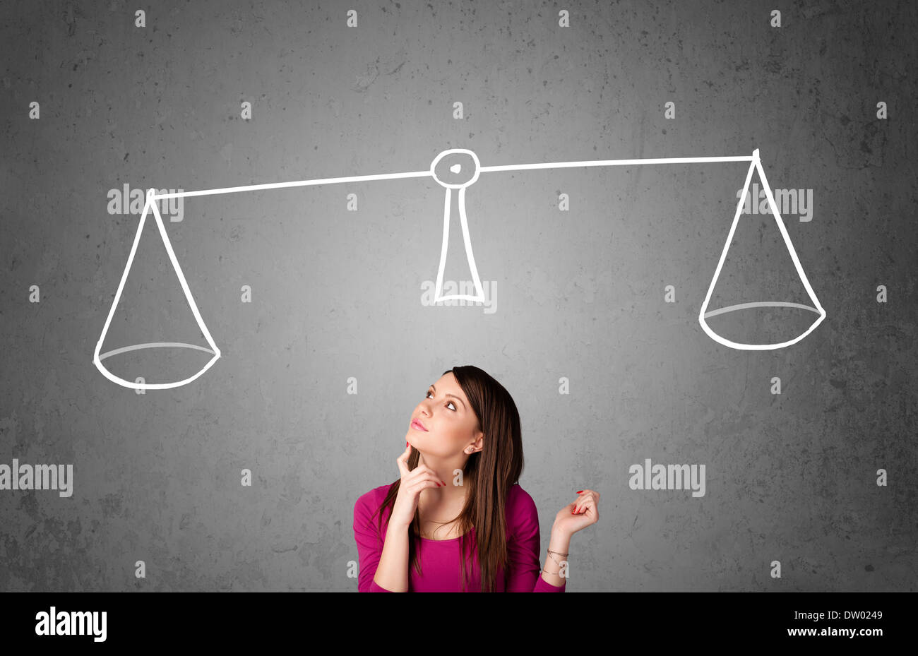 Young woman taking a decision Stock Photo - Alamy