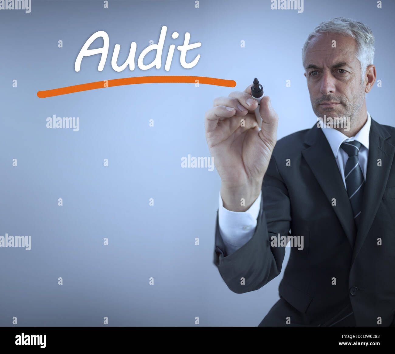 Businessman writing word audit hi-res stock photography and images - Alamy