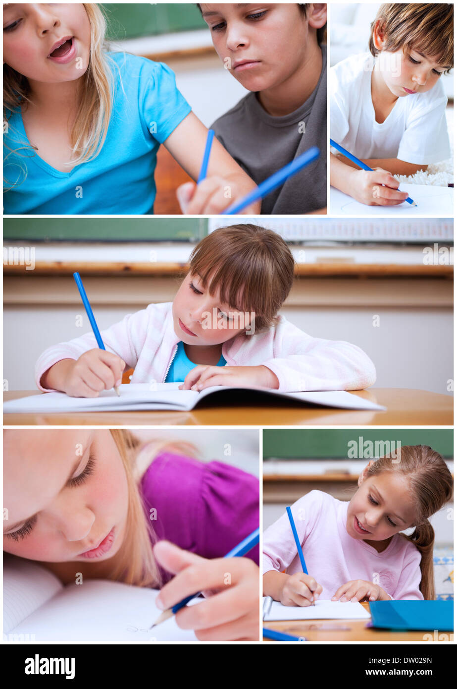 Collage of cute pupils Stock Photo - Alamy