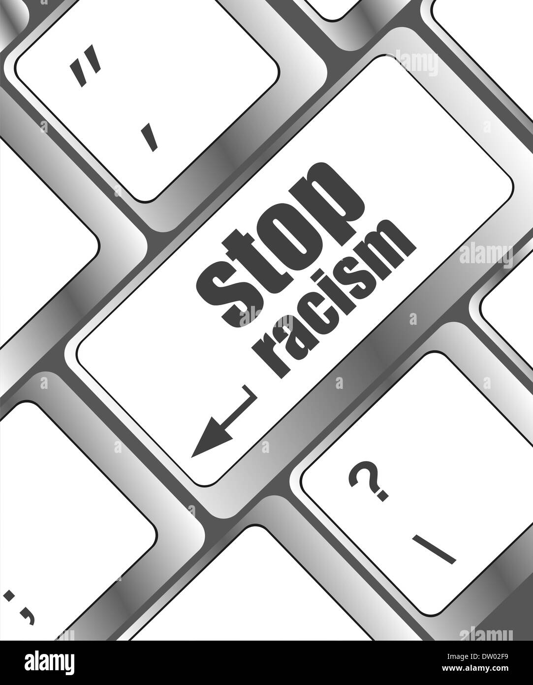stop racism concept by keyboard keys Stock Photo - Alamy