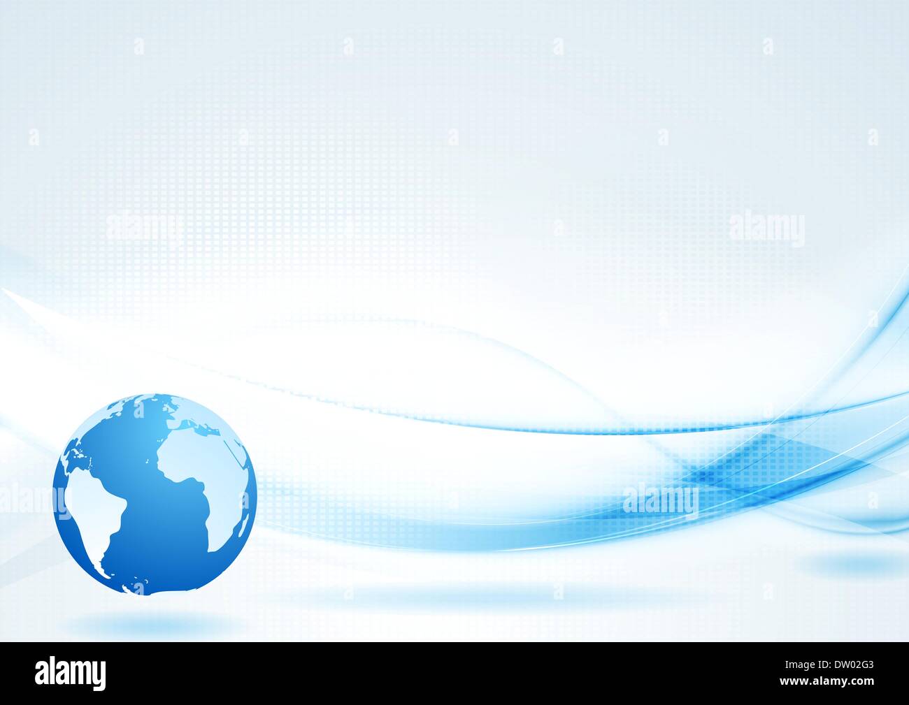 Abstract blue waves with globe Stock Photo - Alamy