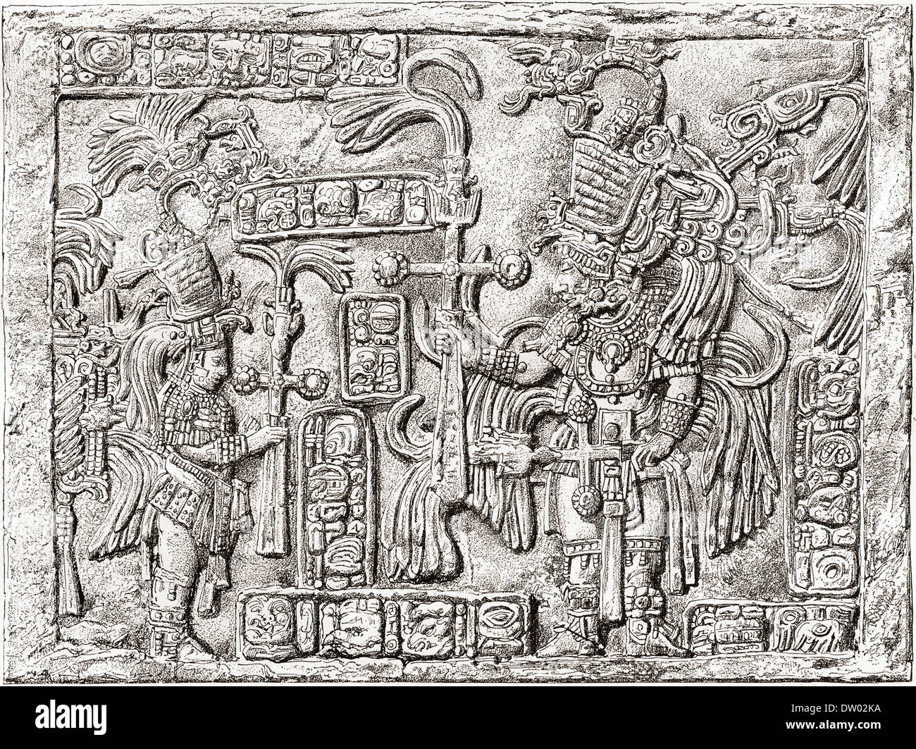 Decorative lintel from ancient mayan hi-res stock photography and ...