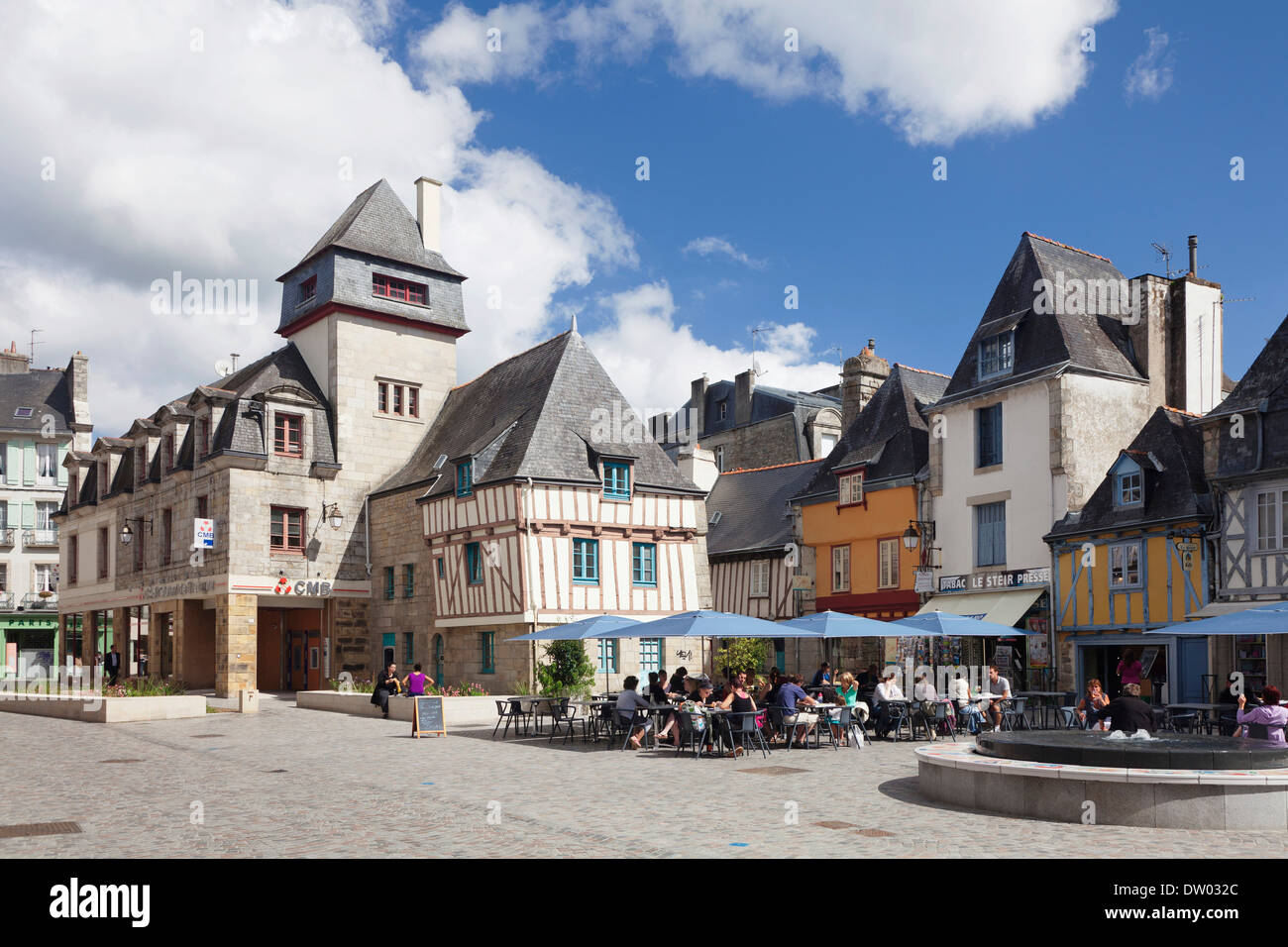 Place Medard square, Quimper, Finistere, Brittany, France Stock Photo ...