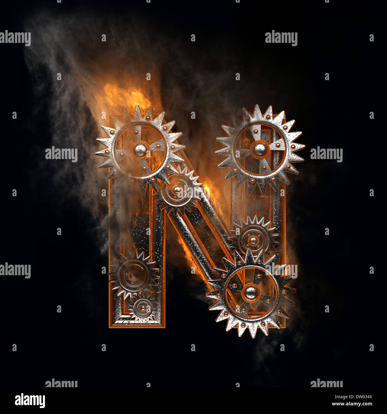 Burning figure gears hi-res stock photography and images - Alamy