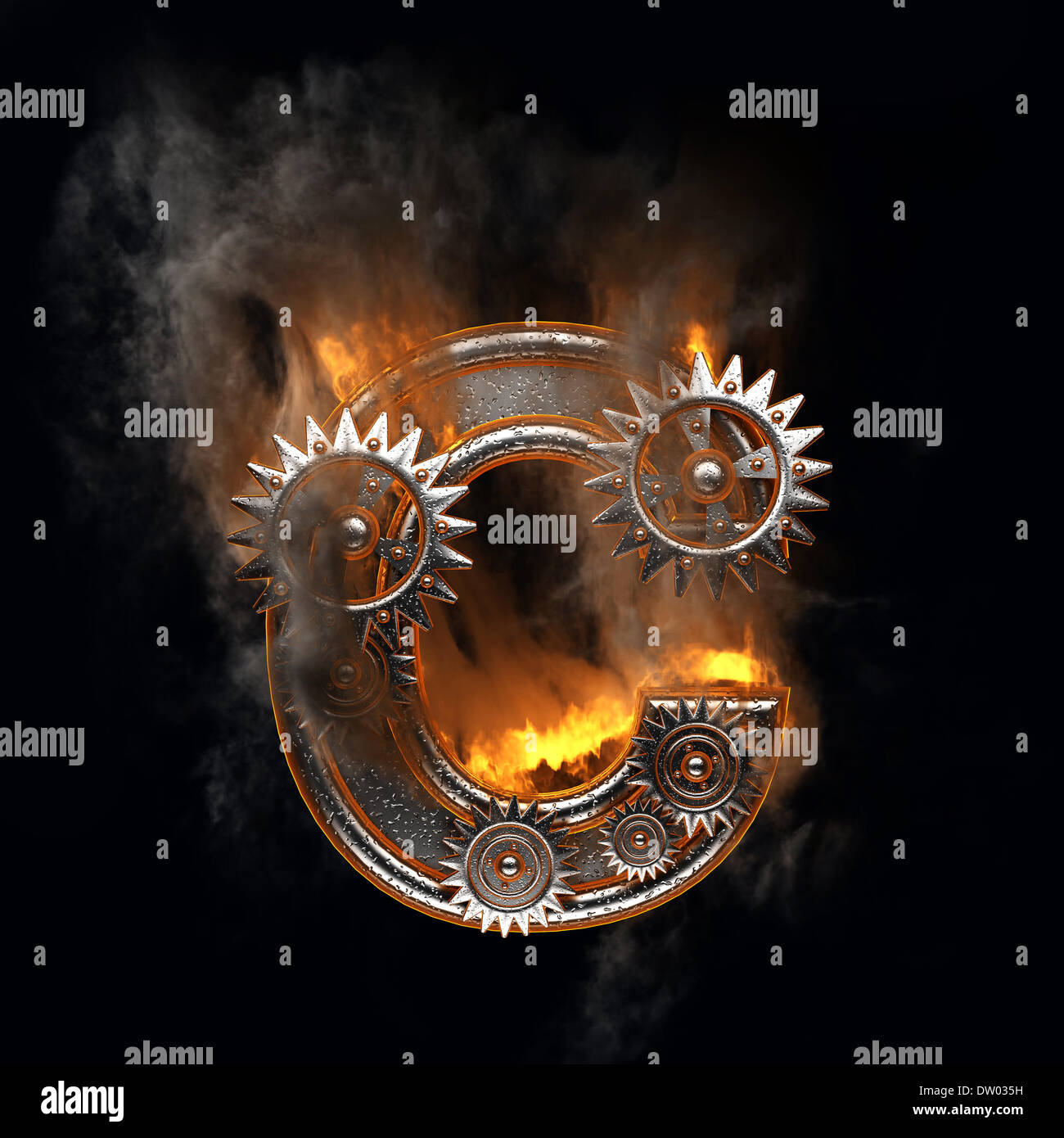 Burning figure gears hi-res stock photography and images - Alamy