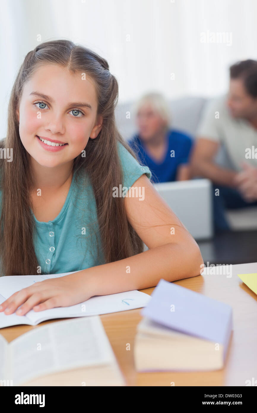 Portrait daughter doing homework hi-res stock photography and images ...