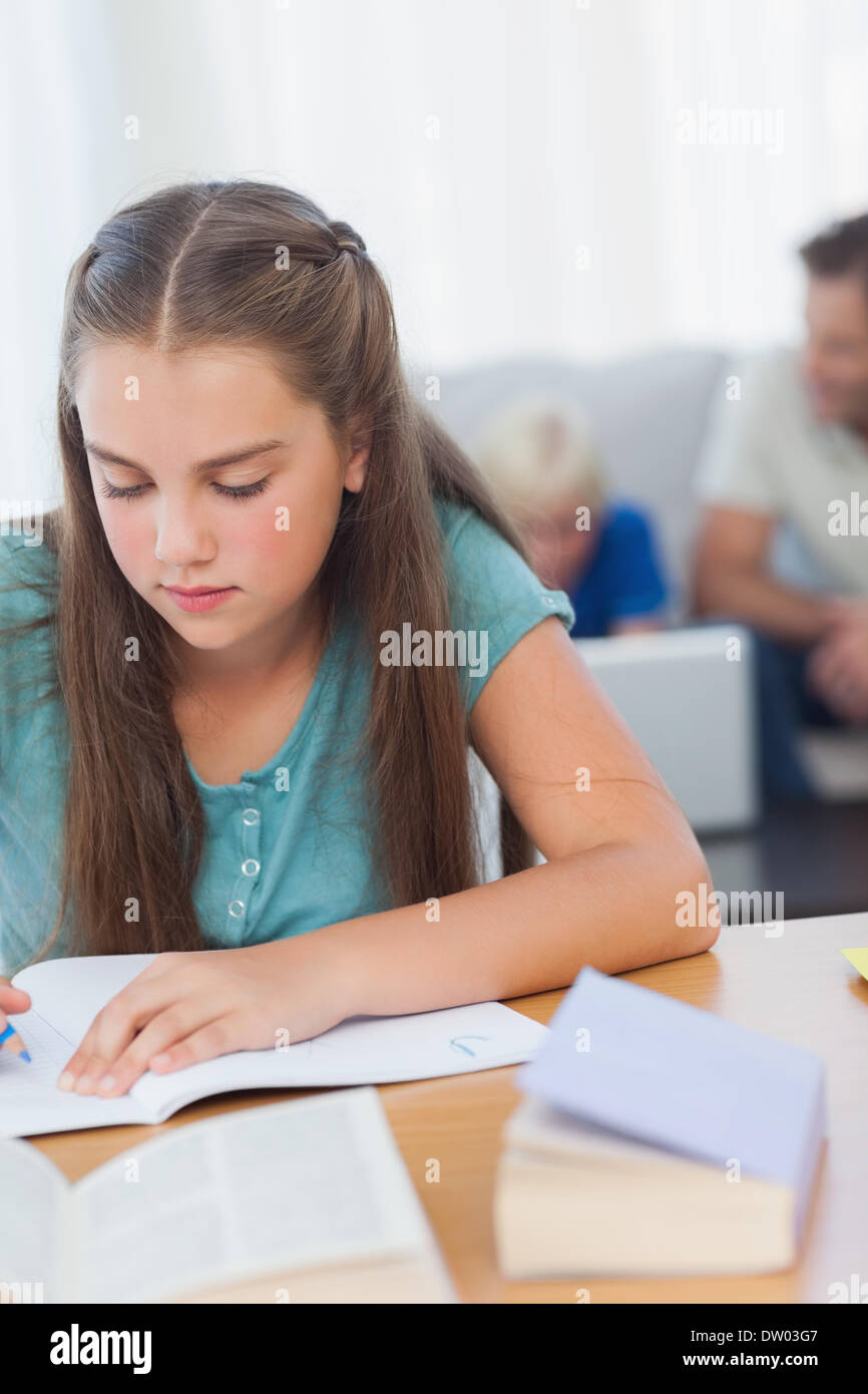 Boy father doing homework table hi-res stock photography and images - Alamy