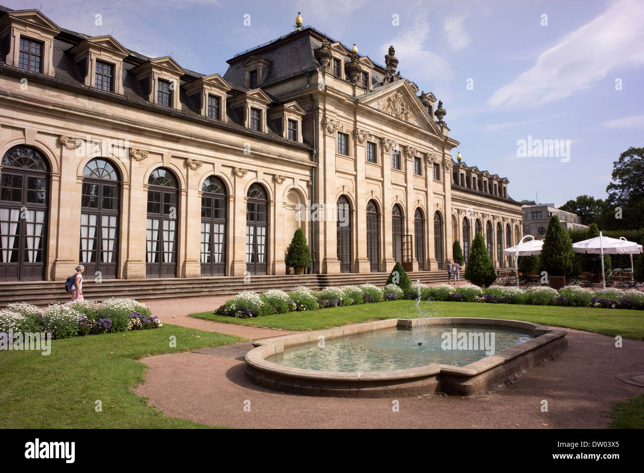 Schlossgarten Castle Gardens and Stadtschloss City Palace with the ...