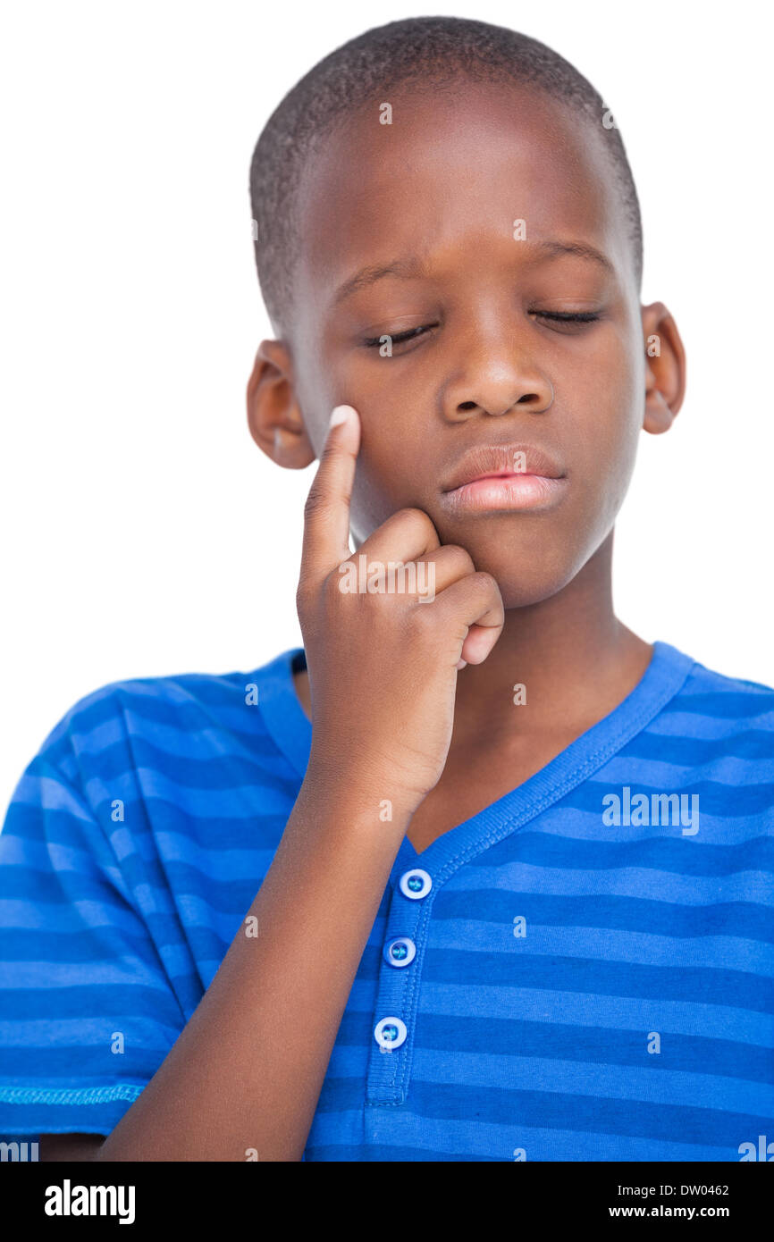 Thoughtful little boy Stock Photo - Alamy