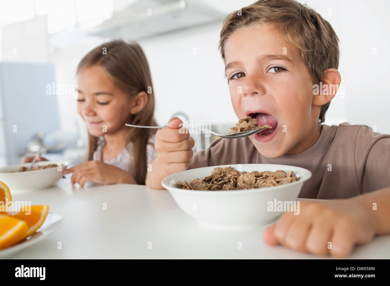 Kitchen counter eating cereal hi-res stock photography and images - Alamy