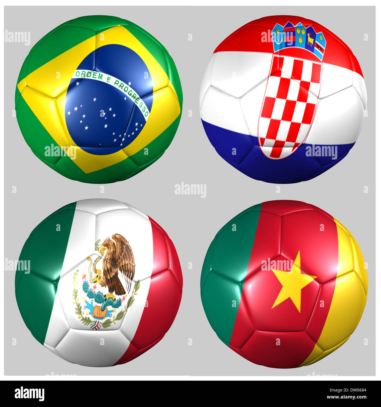 Ball with flags of the teams in Group A Stock Photo - Alamy