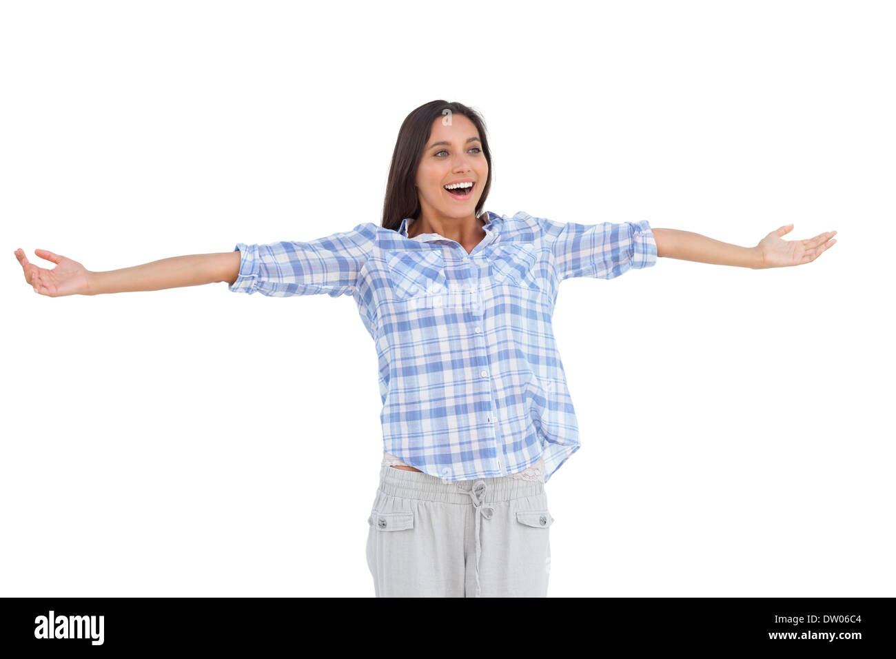 Young woman opening arms hi-res stock photography and images - Alamy
