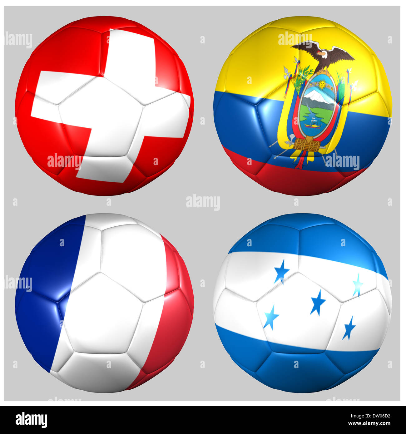 Ball with flags of the teams in Group E Stock Photo - Alamy
