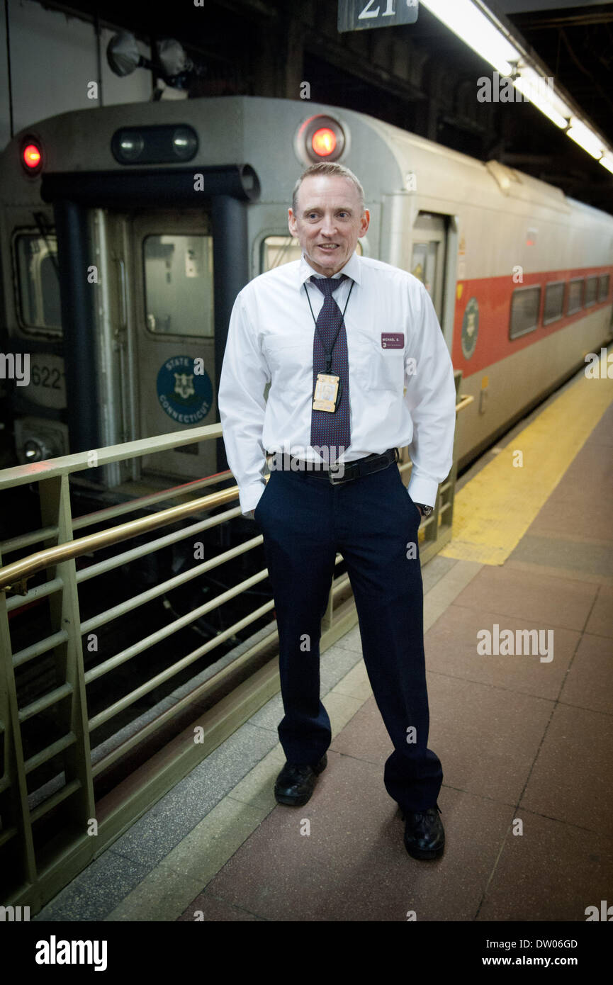 Manhattan, New York, USA. 25th Feb, 2014. Metro-North Conductor MICHAEL ...