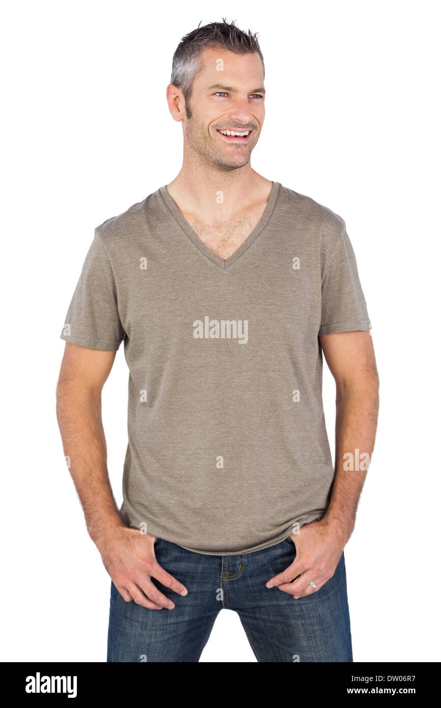 Portrait of casual smiling man Stock Photo - Alamy