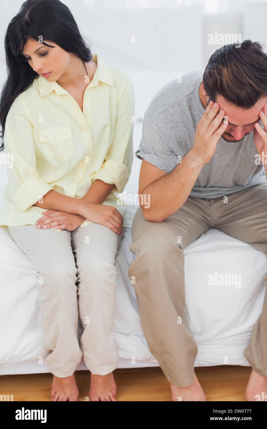 Couple sulking after dispute Stock Photo - Alamy