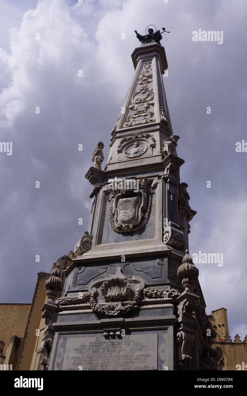 obelisk,old town naples,italy Stock Photo - Alamy