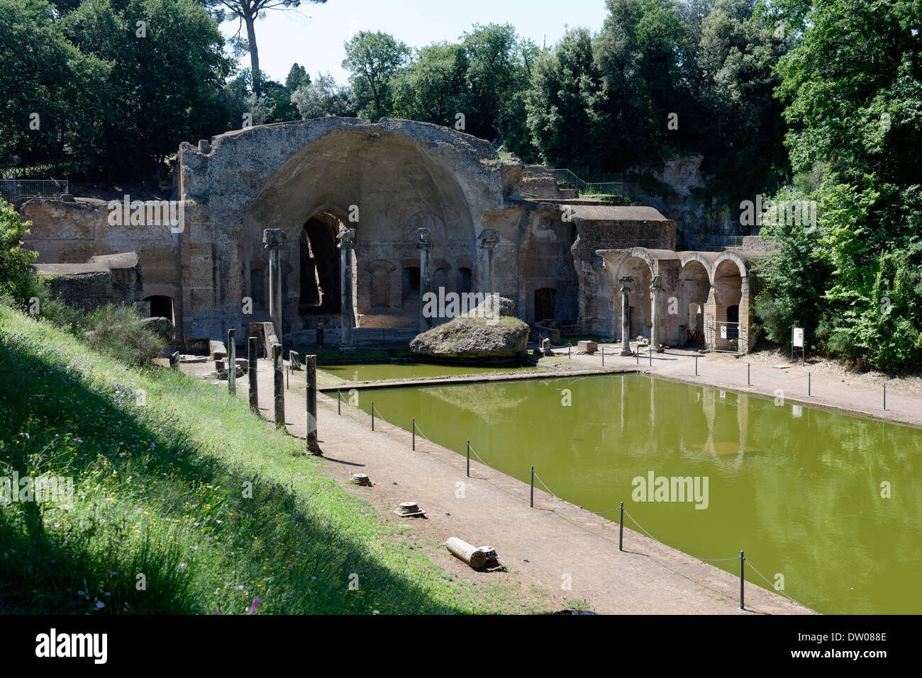 View of the Serapeum; a monumental triclinium at the south end of the ...